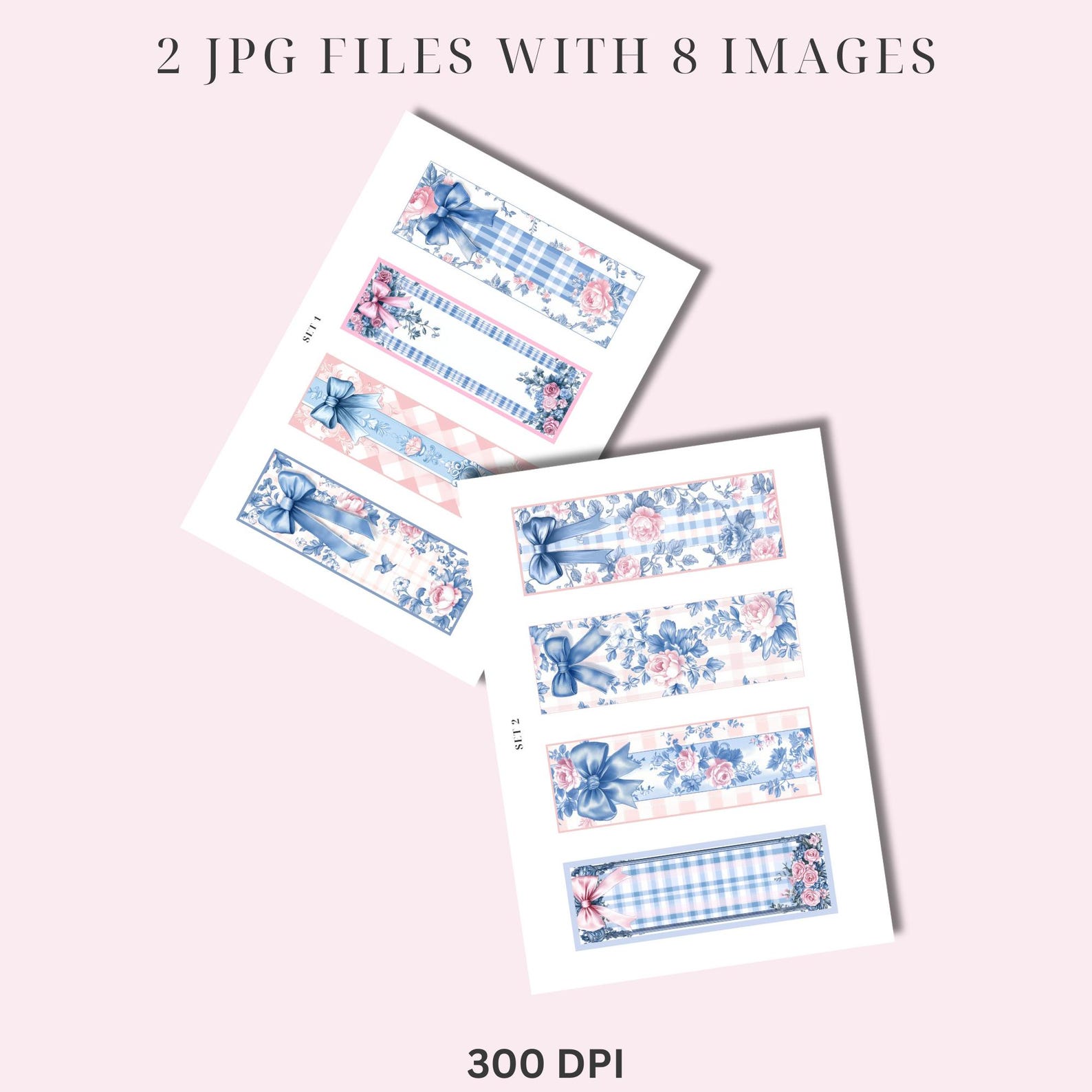 Coquette Bow Printable Bookmarks Pastel Pink Bookmarks Digital Download ...