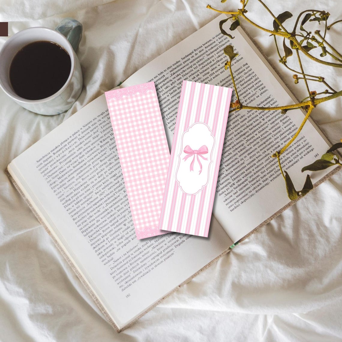 Printable Bookmarks Paste Pink Girly Bookmarks Coquette Bookmarks Cute ...