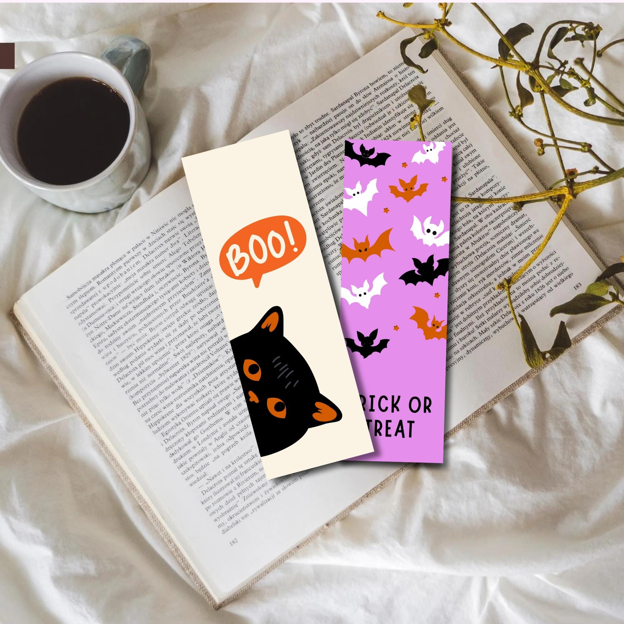 Printable Halloween Bookmarks Cute Halloween Digital Bookmarks Spooky ...