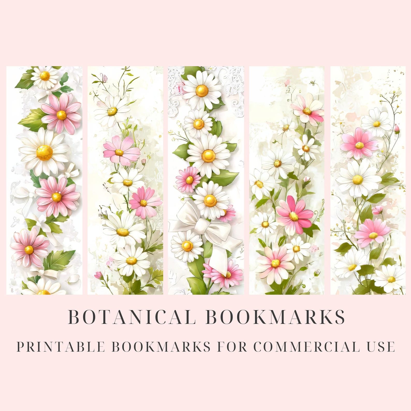 Botanical Printable Bookmarks Bookmarks Digital Download Neutral Floral ...