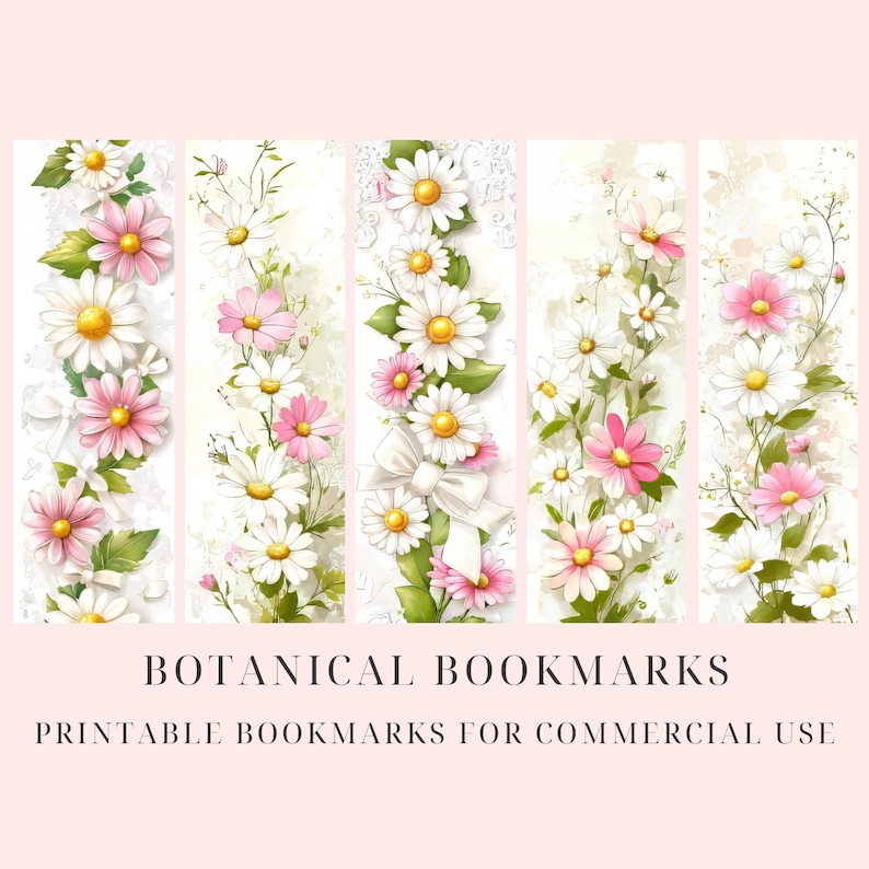 Botanical Printable Bookmarks Bookmarks Digital Download Neutral Floral ...