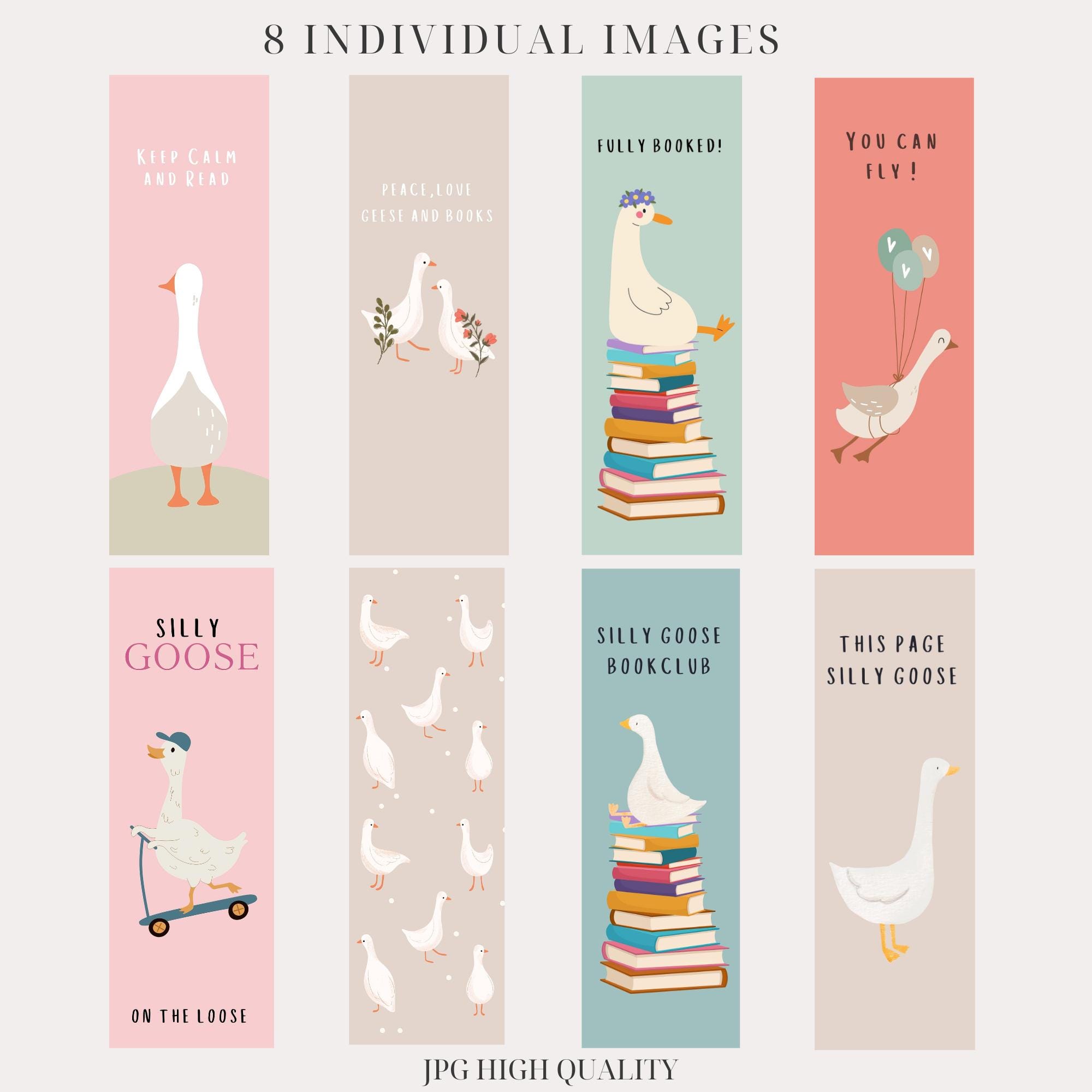 Silly Goose Printable Bookmarks Cute Printable Bookmarks Childrens ...