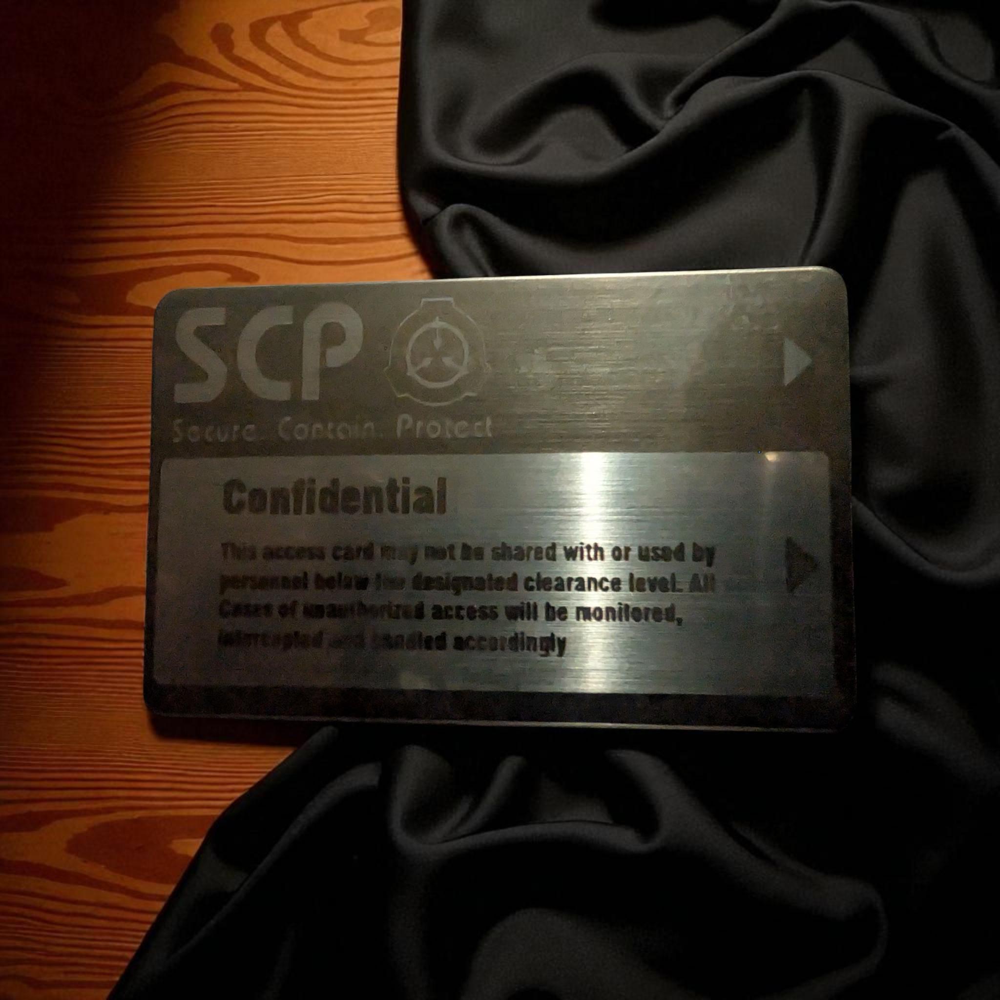 Stainless Steel SCP Foundation Access Card Level 5 Access .5mm Business ...