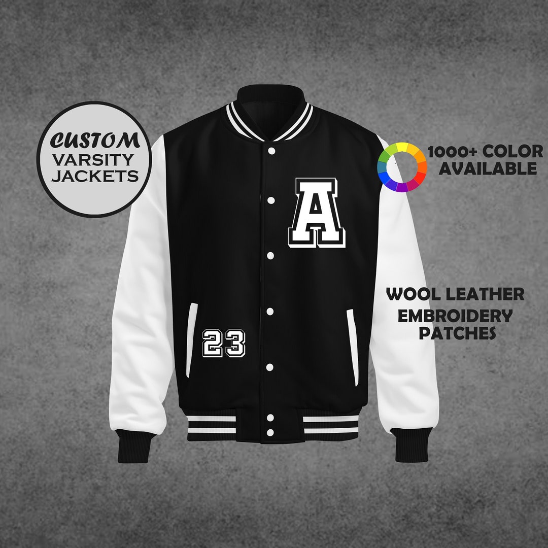 Custom Varsity Letterman Jacket Personalized Embroidery Name & Patches ...