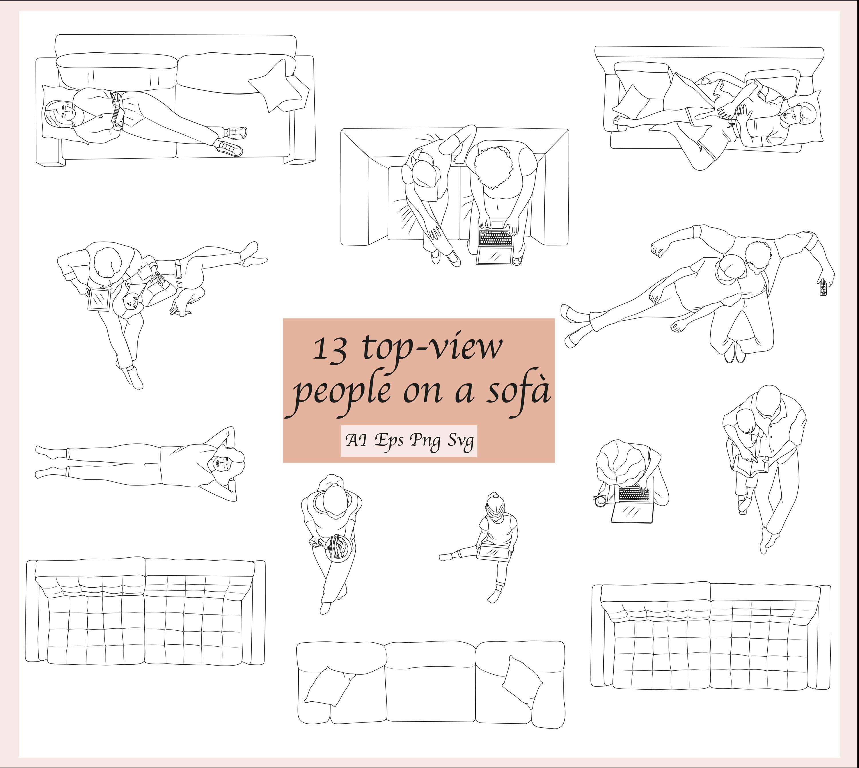 Top-view Flat Vector People Bundle - Pack of 148 Illustrations - AI ...