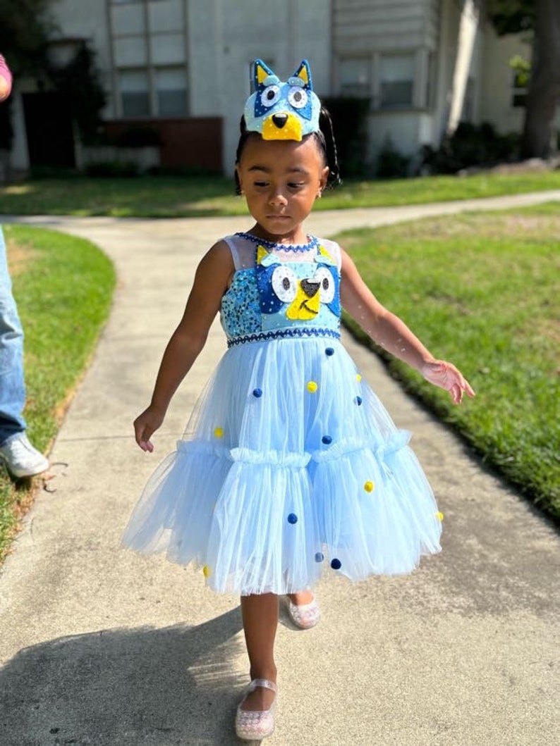 Bluey Inspired Tutu Dress: Girls' Costume Party Dress - Etsy