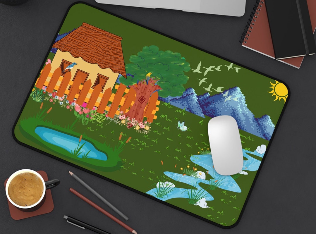 Dark Cottagecore Mat, Floral Desk Mat, Botanical Mouse Pad, Vintage ...