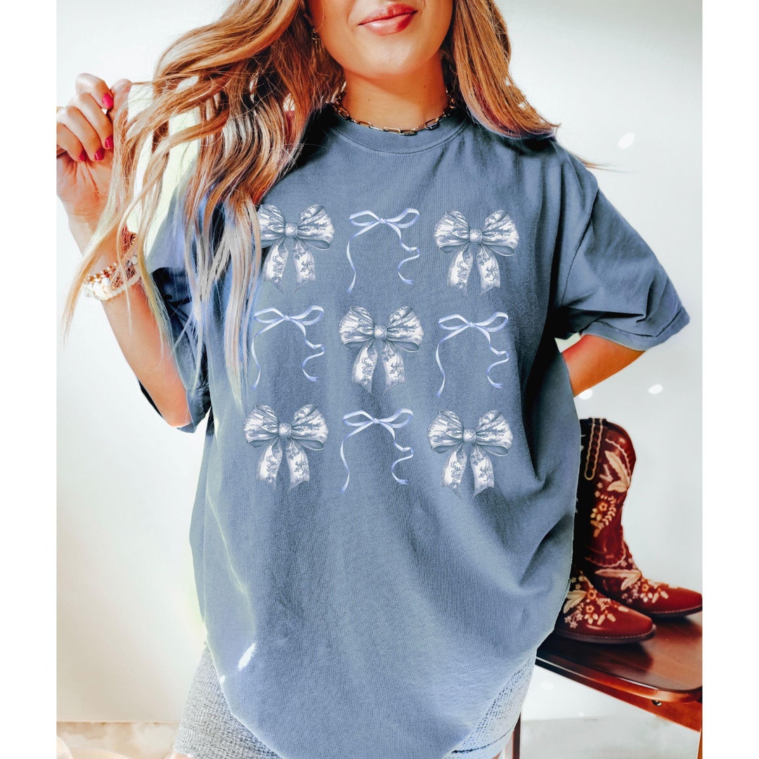 Comfort Colors® Toile De Jouy Shirt, Toile Shirt, Toile Bow Shirt, Cute ...