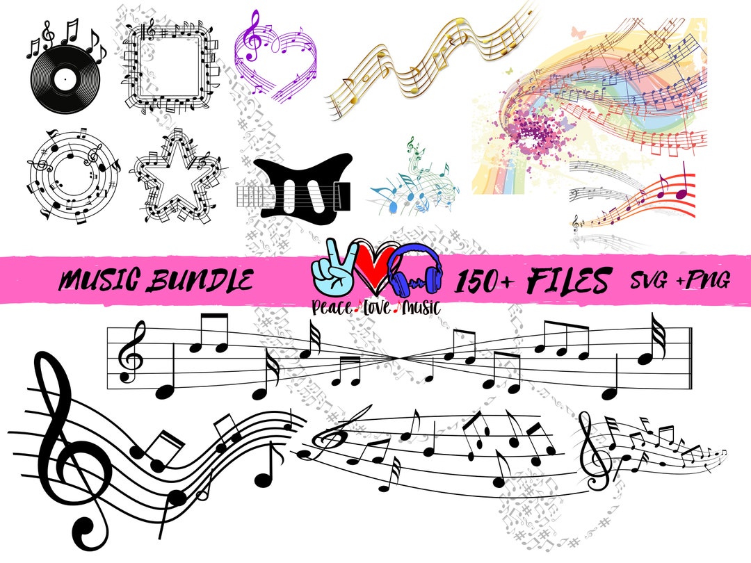 Music Bundle Musical Notes Svg Music Book Png Musical - Etsy