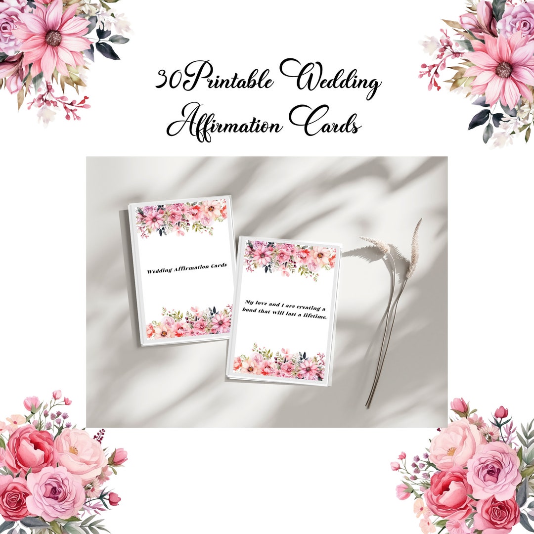 30 Printable Wedding Affirmation Cards - Etsy Australia