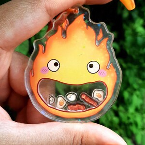 Fire Spirit Shaker Keychain | Castle Demon Acrylic Charm | Anime Kawaii ...