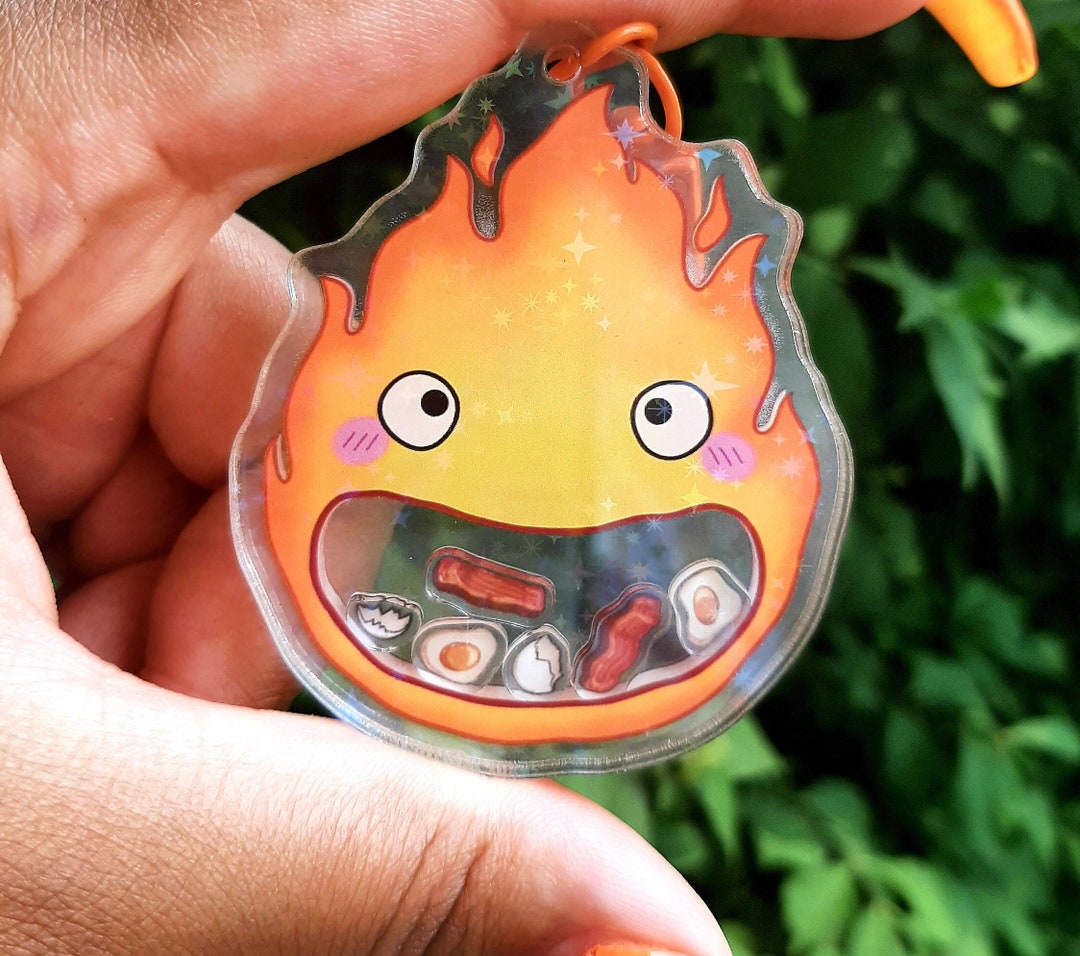 Fire Spirit Shaker Keychain | Castle Demon Acrylic Charm | Anime Kawaii ...