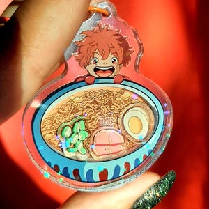 Japanese Anime Fish Girl Shaker Keychain | Ramen Shaker Charm - Etsy