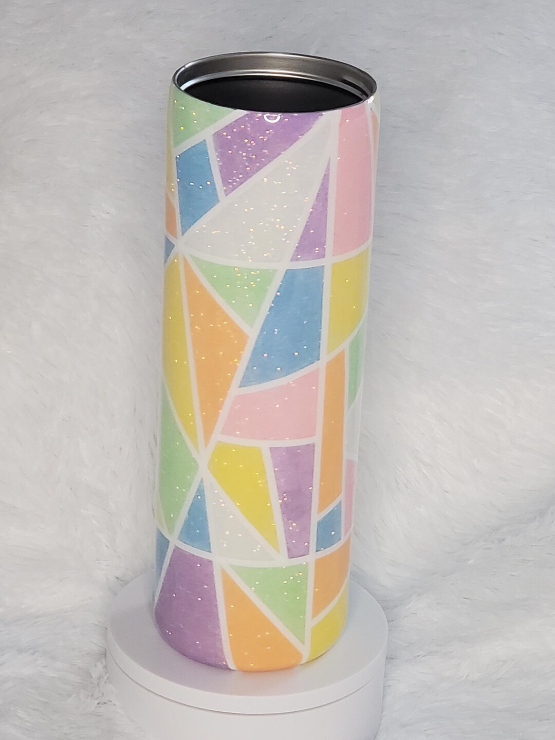 Pastel Rainbow Shattered Glass Design, Hand Designed, Epoxy Sealed ...