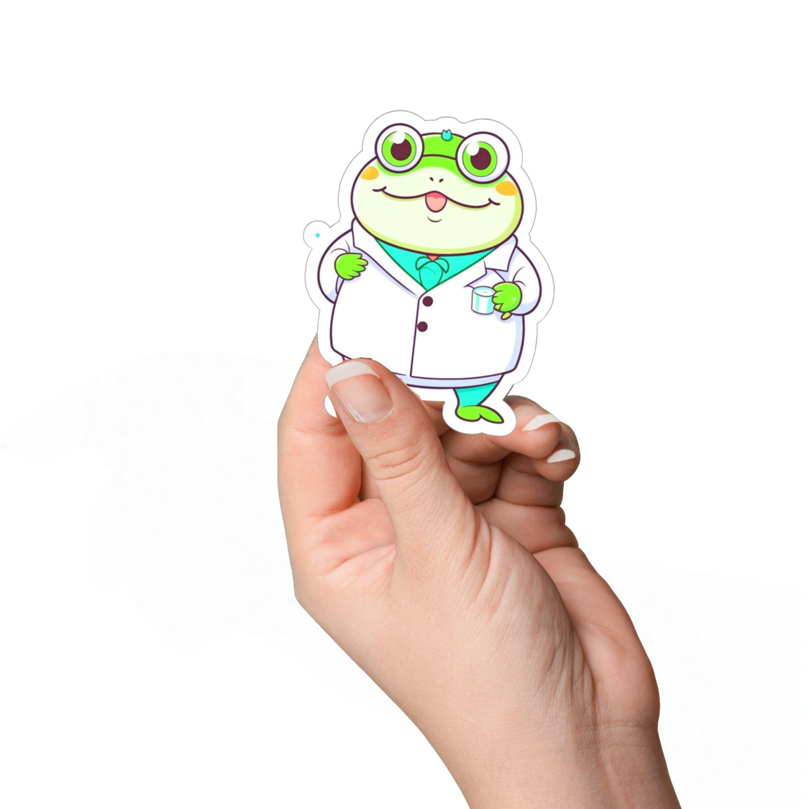 Scientist Fat Frog Sticker, Frog Lover Gift, Kawaii Frog Sticker ...