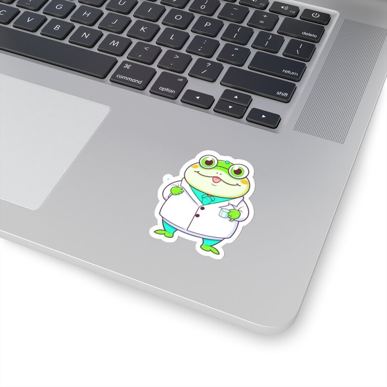 Scientist Fat Frog Sticker, Frog Lover Gift, Kawaii Frog Sticker ...