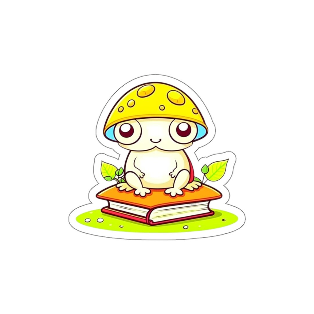 Fat Frog Sticker, Mushroom Head Frog, Frog Lover Gift, Kawaii Frog ...