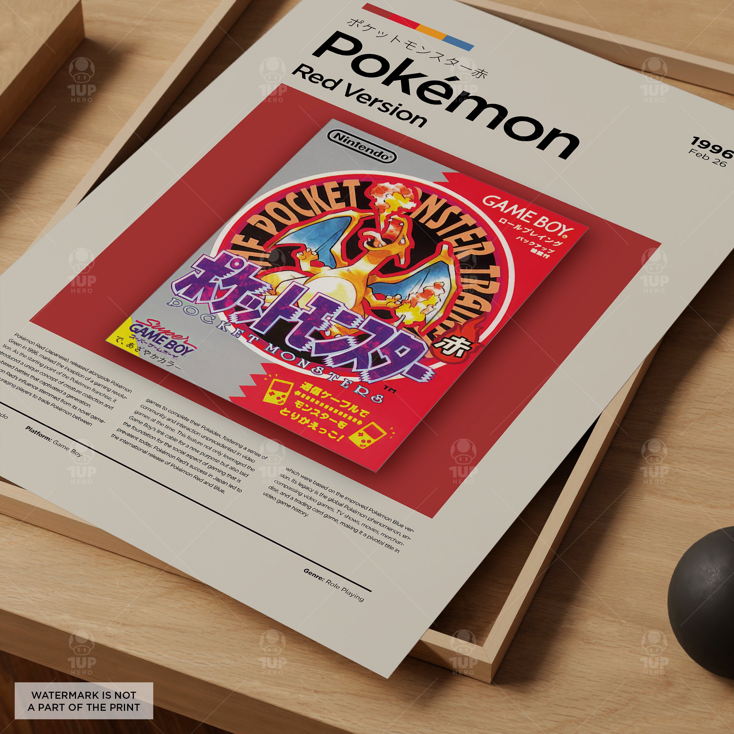 Japanese Pokemon Red Poster, Game Boy Poster, Nintendo Poster ...