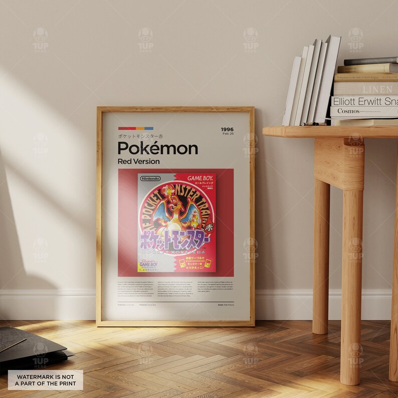 Japanese Pokemon Red Poster, Game Boy Poster, Nintendo Poster ...