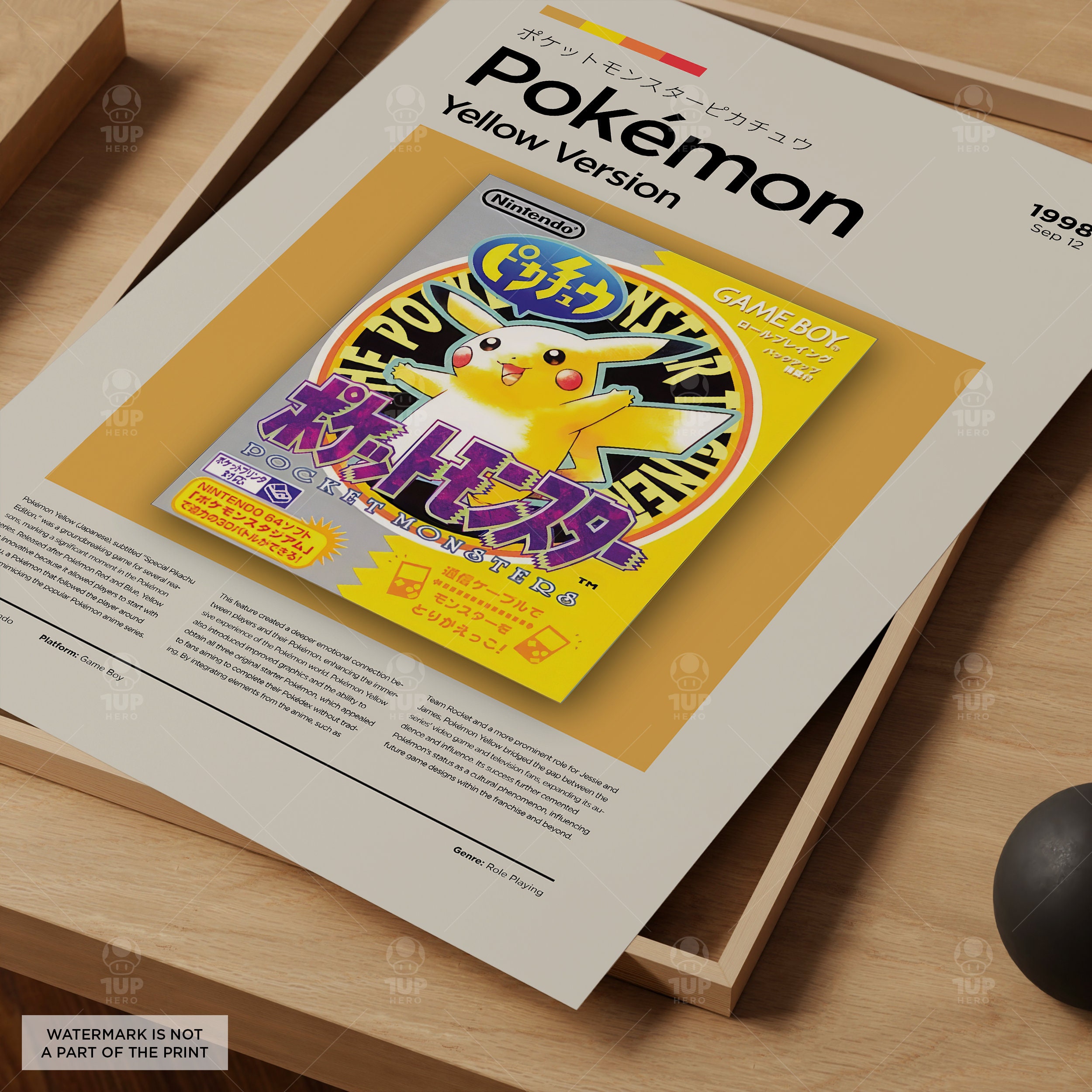 Japanese Pokemon Yellow Poster, Game Boy Poster, Nintendo Poster ...