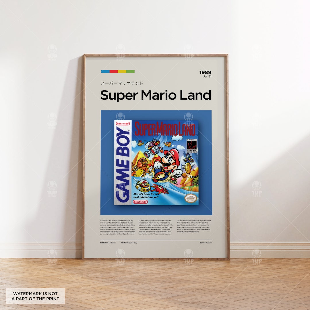 Super Mario Land Poster, Game Boy Poster, Nintendo Poster, Mario Poster ...