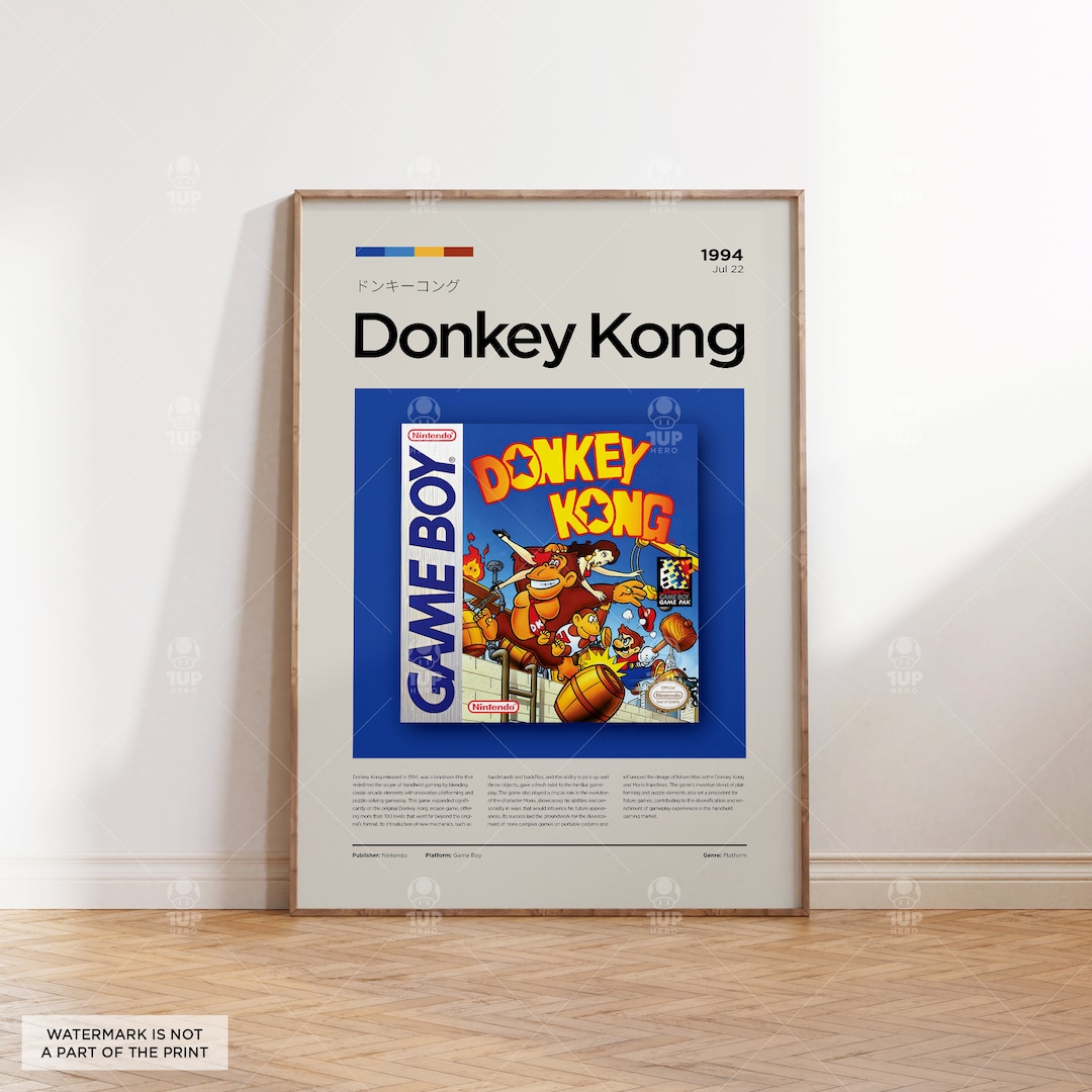 Donkey Kong Poster, Game Boy Poster, Nintendo Poster, Mario Poster ...