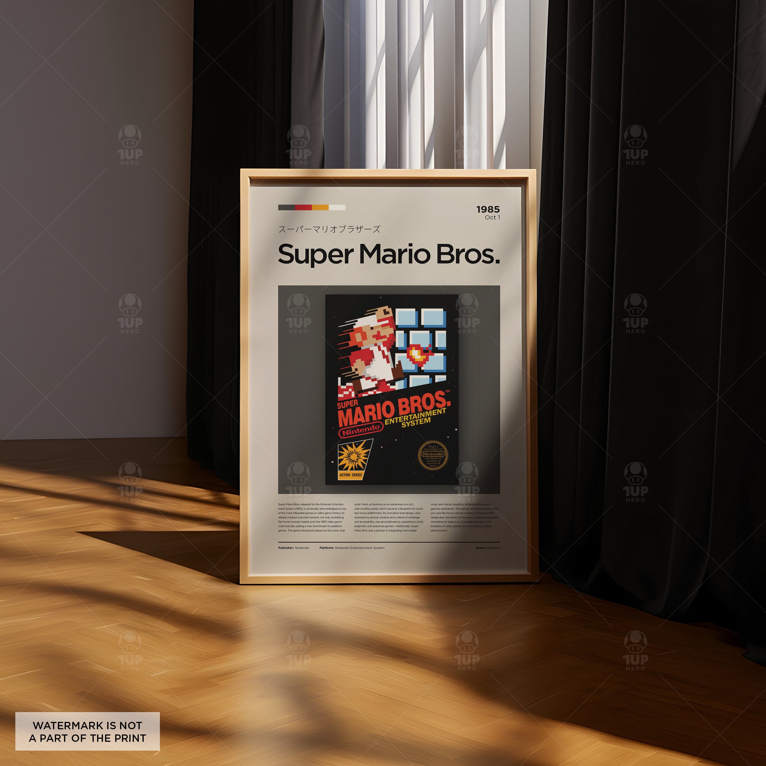 Super Mario Bros Poster, NES Poster, Nintendo Poster, Mario Poster ...