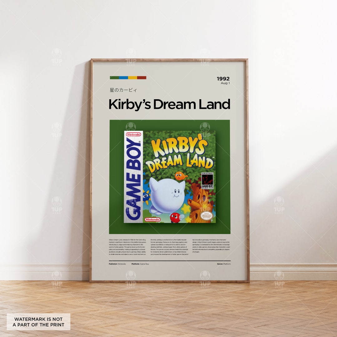 Kirby's Dream Land Poster, Game Boy Poster, Nintendo Poster, Arcade ...
