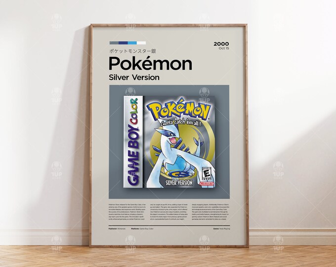 Pokemon Silver Poster, Game Boy Poster, Nintendo Poster, Lugia Poster ...