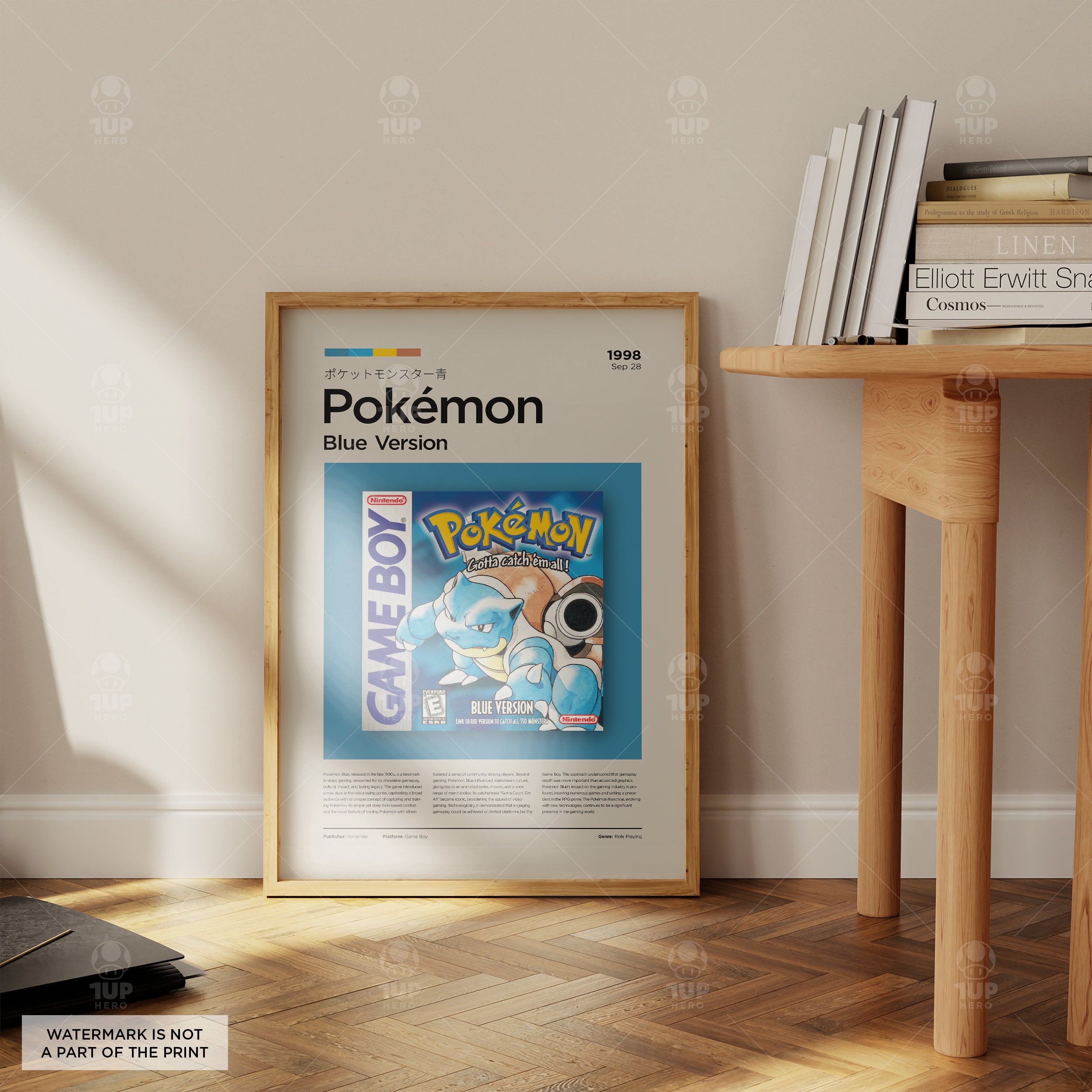 Pokemon Blue Poster, Game Boy Poster, Nintendo Poster, Blastoise Poster ...