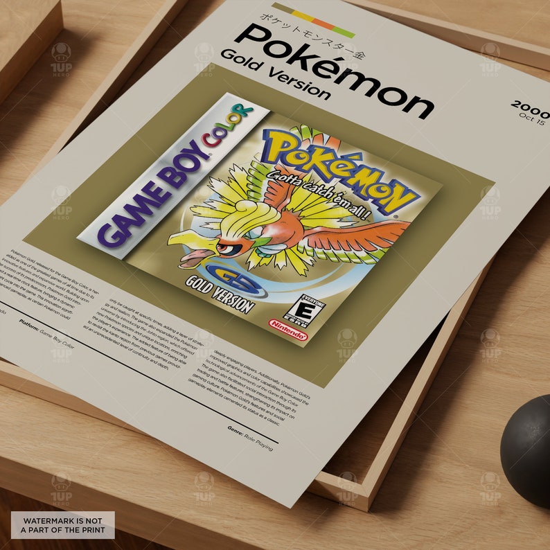 Pokemon Gold Poster, Game Boy Poster, Nintendo Poster, Ho-oh Poster ...
