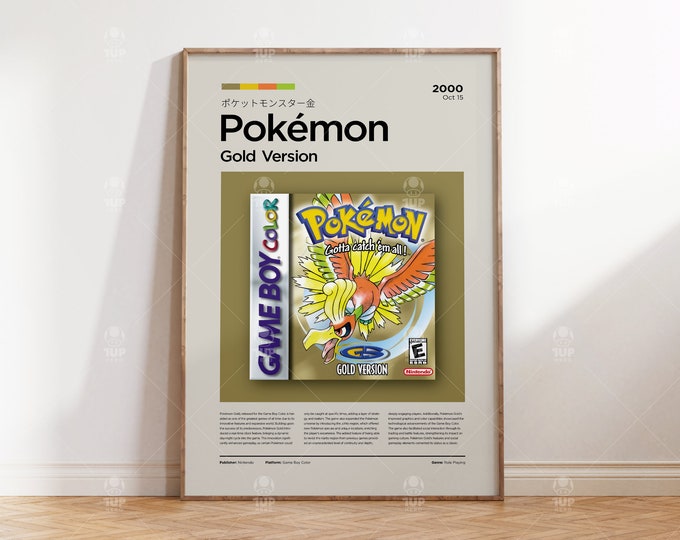 Pokemon Gold Poster, Game Boy Poster, Nintendo Poster, Ho-oh Poster ...