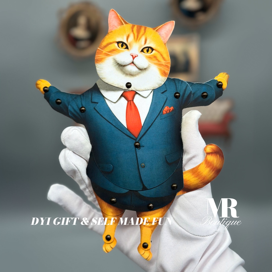 Mogul Meow Movable Paper Doll, DIY Gift, Fun Creative Craft Figure for ...