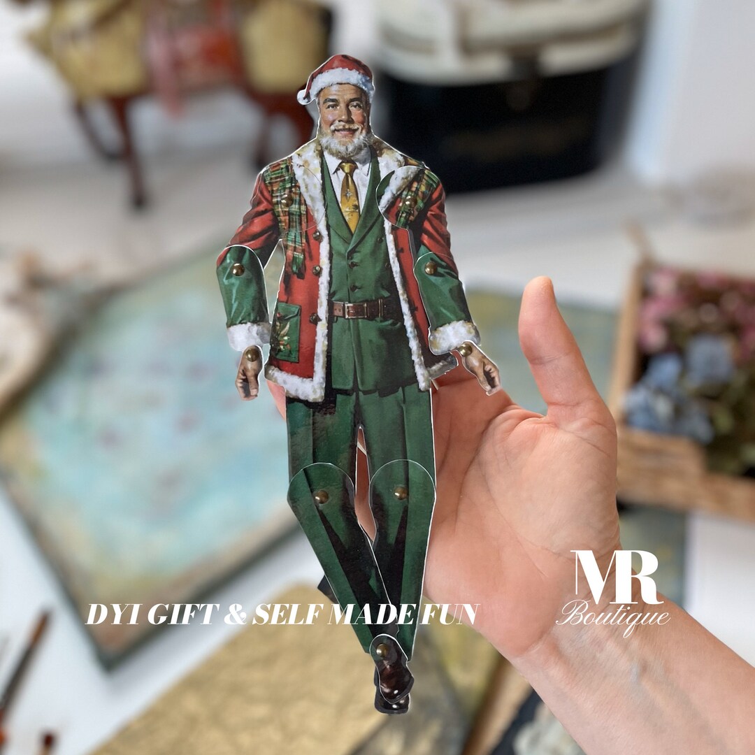 Movable Vintage Paper Doll BOBBY DIY Printable Doll PDF Christmas Doll ...