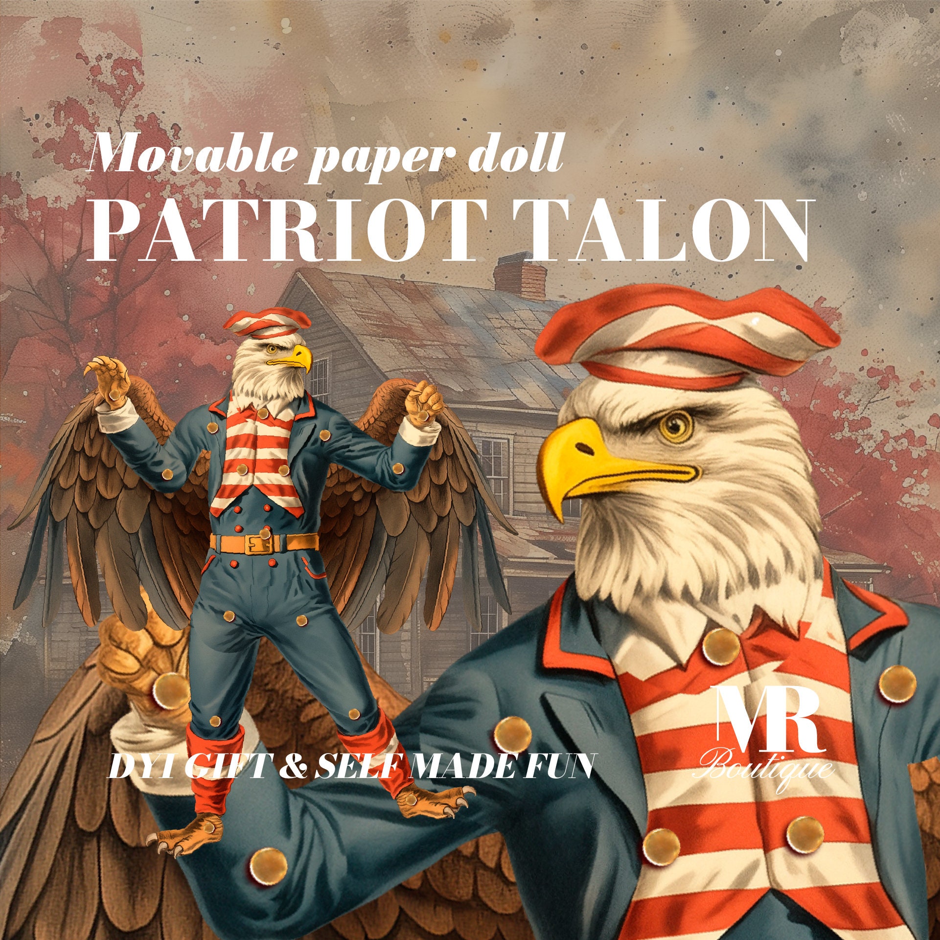 Patriot Talon Paper Doll: Movable Americana Art Toy (digital Download ...