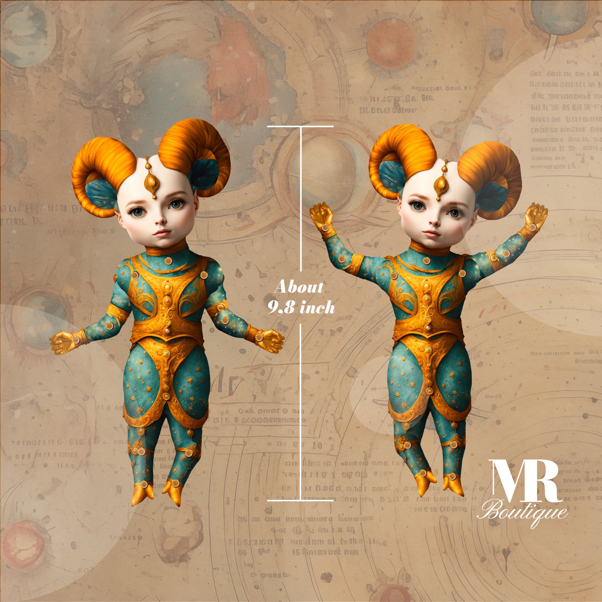Aries Zodiac Articulated Paper Doll Creative Scrapbooking, Altered Art ...