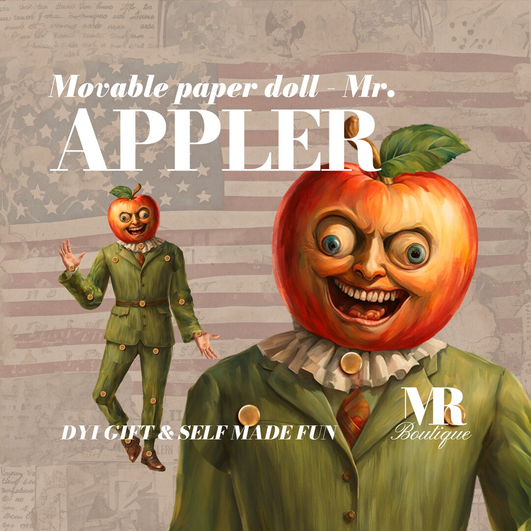 Mr. Appler Movable Paper Doll Unique Apple-headed DIY Craft Kit for ...