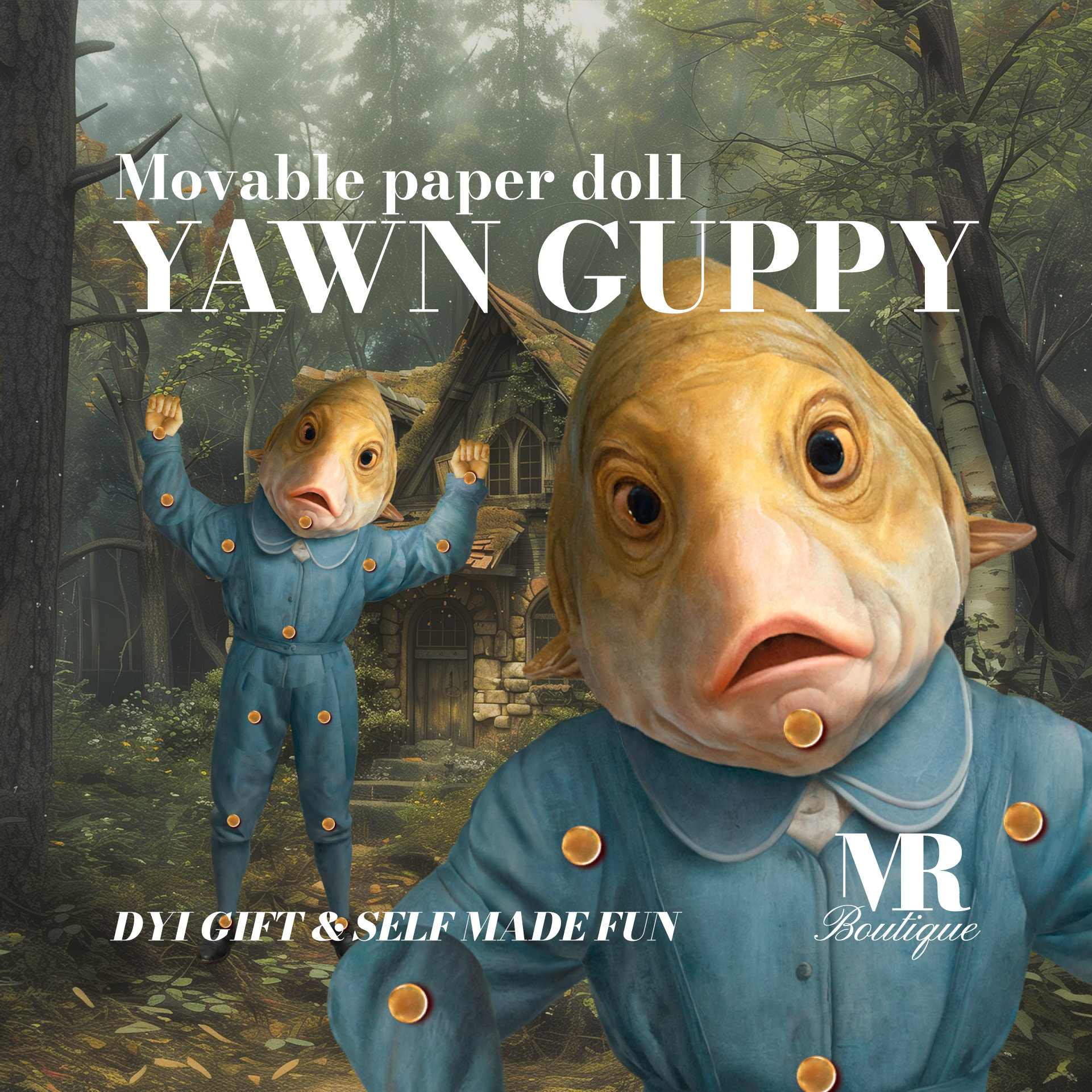 Yawn Guppy Movable Paper Doll, DIY Fantasy Craft Kit, Fun Creative ...