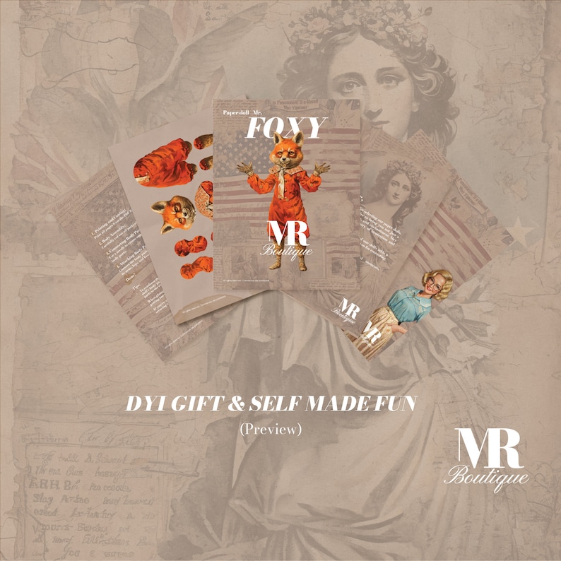 Mr. Foxy Movable Paper Doll Charming Fox Themed DIY Craft Kit for ...