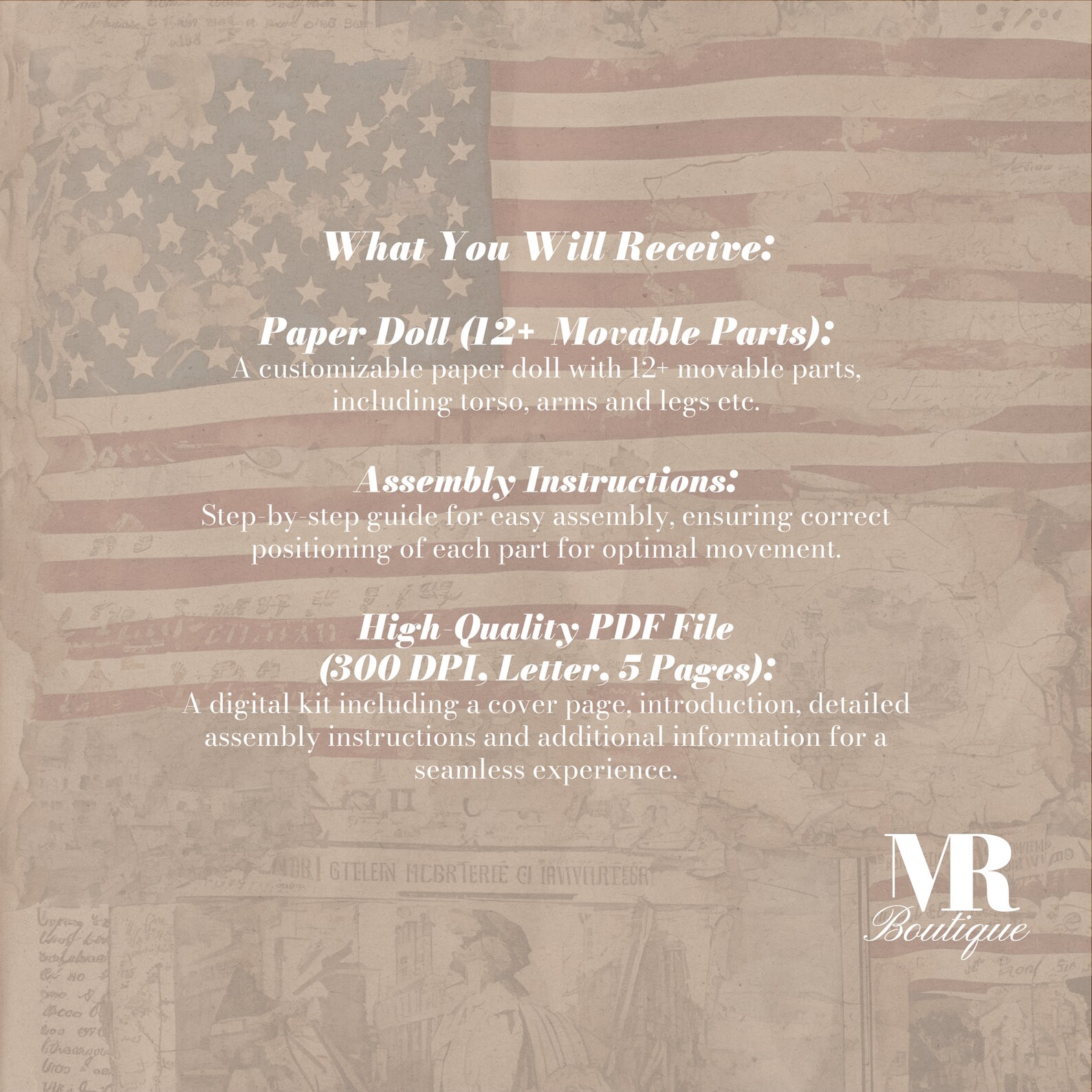 Nancy the Rabbit Movable Paper Doll Vintage-inspired DIY Craft Kit ...