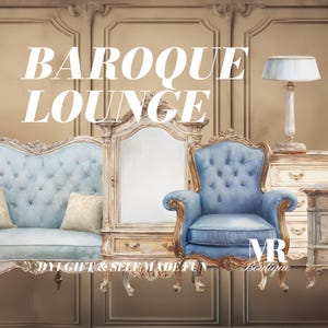 Baroque Lounge Miniature Furniture Set - Elegant DIY Paper Cutouts - Etsy