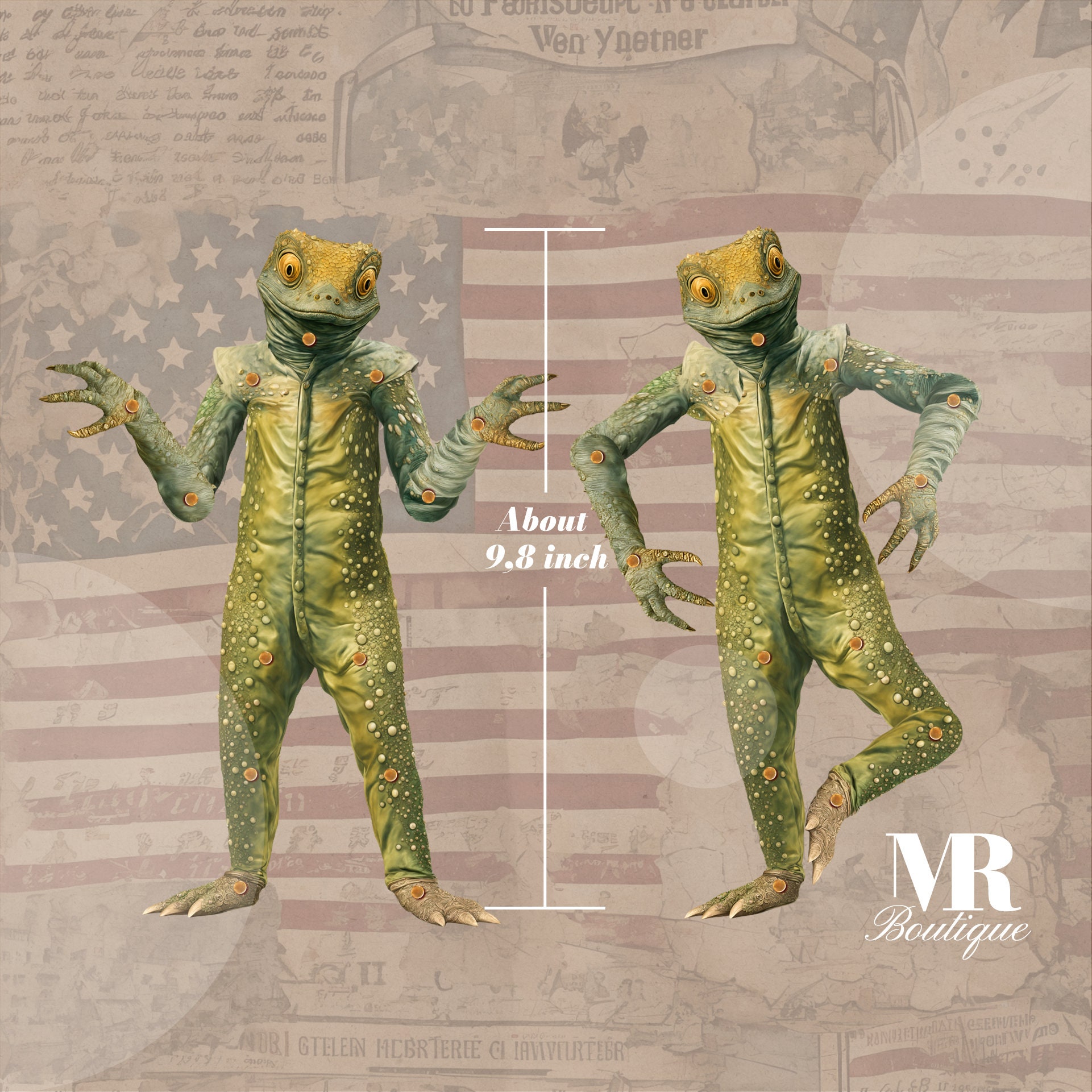 Mr. Lazy Dapper Lizard Paper Doll, Articulated Reptile Craft Cute ...