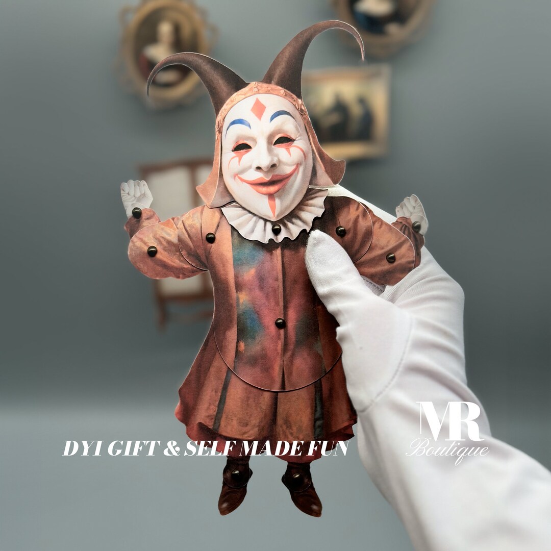 Herald Movable Paper Doll Jester Figure, Handmade Collectible, DIY ...