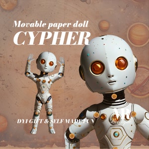 CYPHER Articulated Paper Doll, DIY Robotic Craft Kit, Printable Space ...