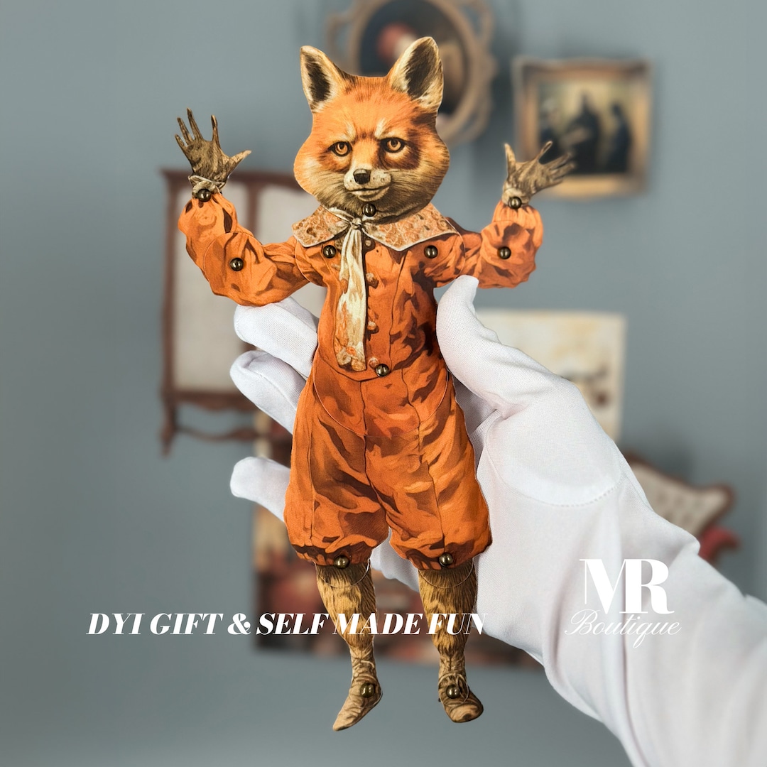 Mr. Foxy Movable Paper Doll • Charming Fox Themed DIY Craft Kit for ...