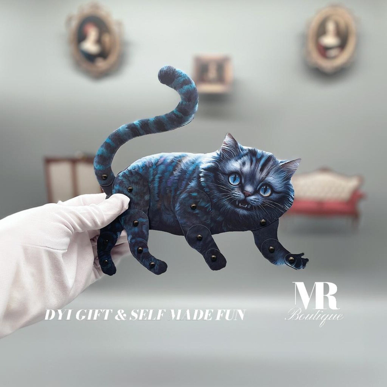 Cheshire Cat Movable Paper Doll DIY Kit: Alice in Wonderland (digital ...
