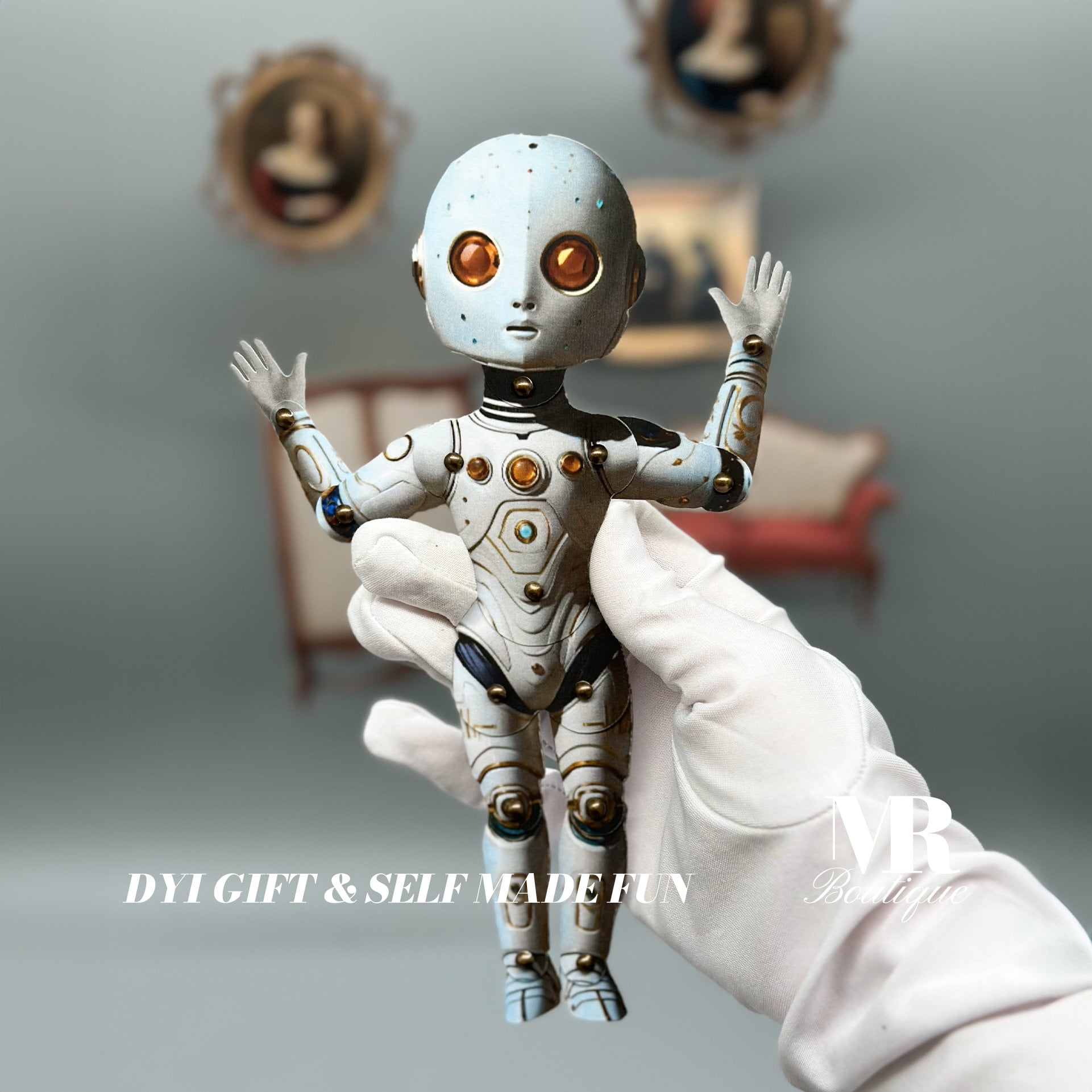 CYPHER Articulated Paper Doll, DIY Robotic Craft Kit, Printable Space ...