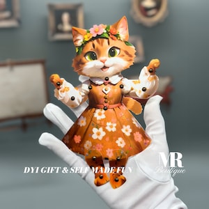 KITTY Movable Paper Doll, Charming Articulated Cat Craft, Articulated ...