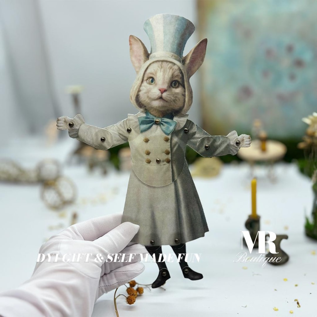 White Rabbit Movable Paper Doll DIY Kit - Fantasy Collectors (digital ...