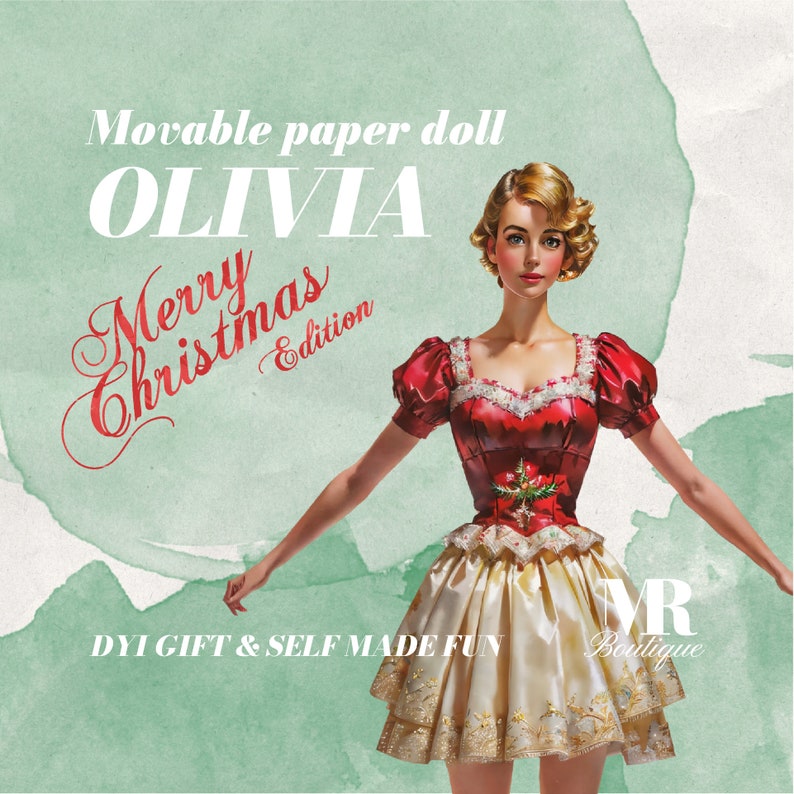 Vintage Movable Paper Doll: OLIVIA DIY Printable (PDF) - Etsy